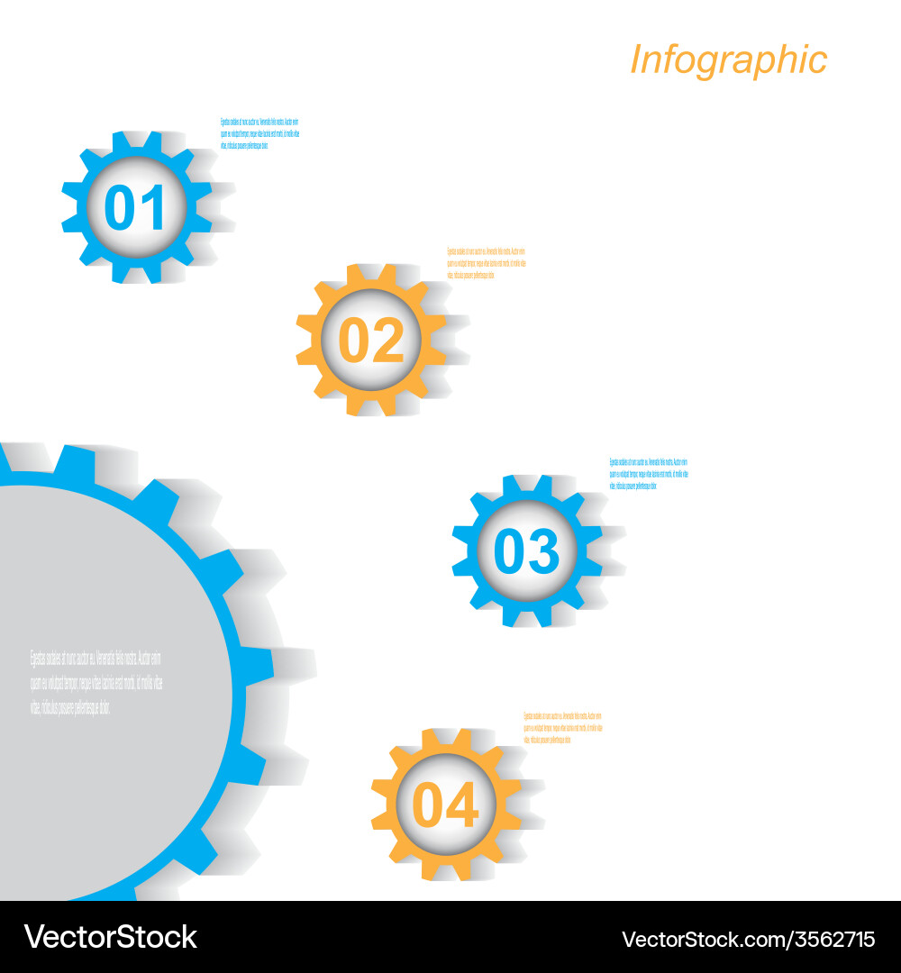 Infographic design with gear chain Royalty Free Vector Image