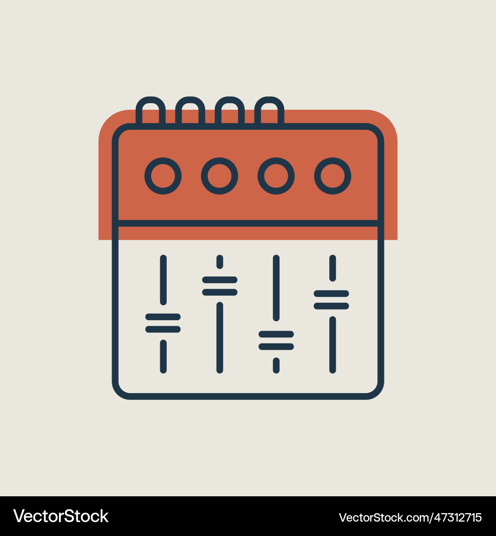 Mixing console icon graph symbol for music Vector Image