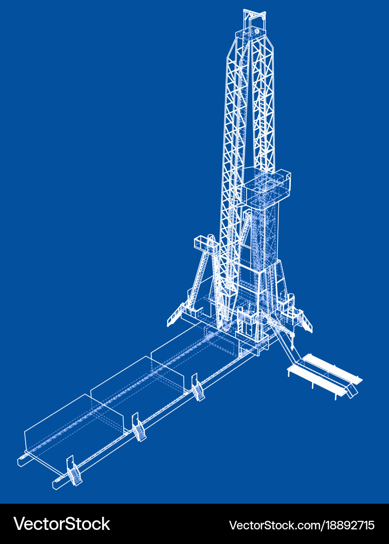 Oil rig detailed Royalty Free Vector Image - VectorStock