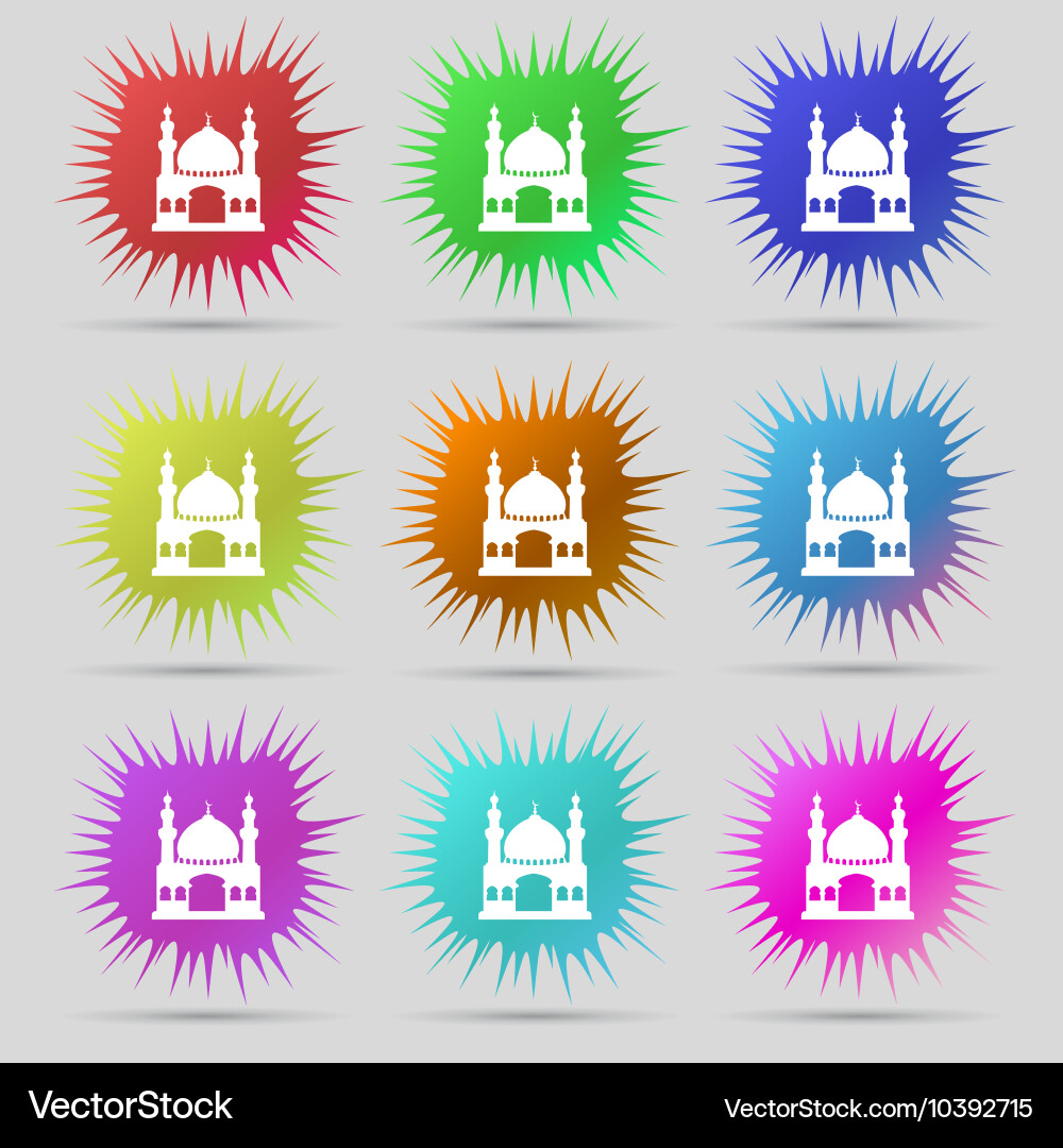 Turkish architecture mosque icon sign a set Vector Image