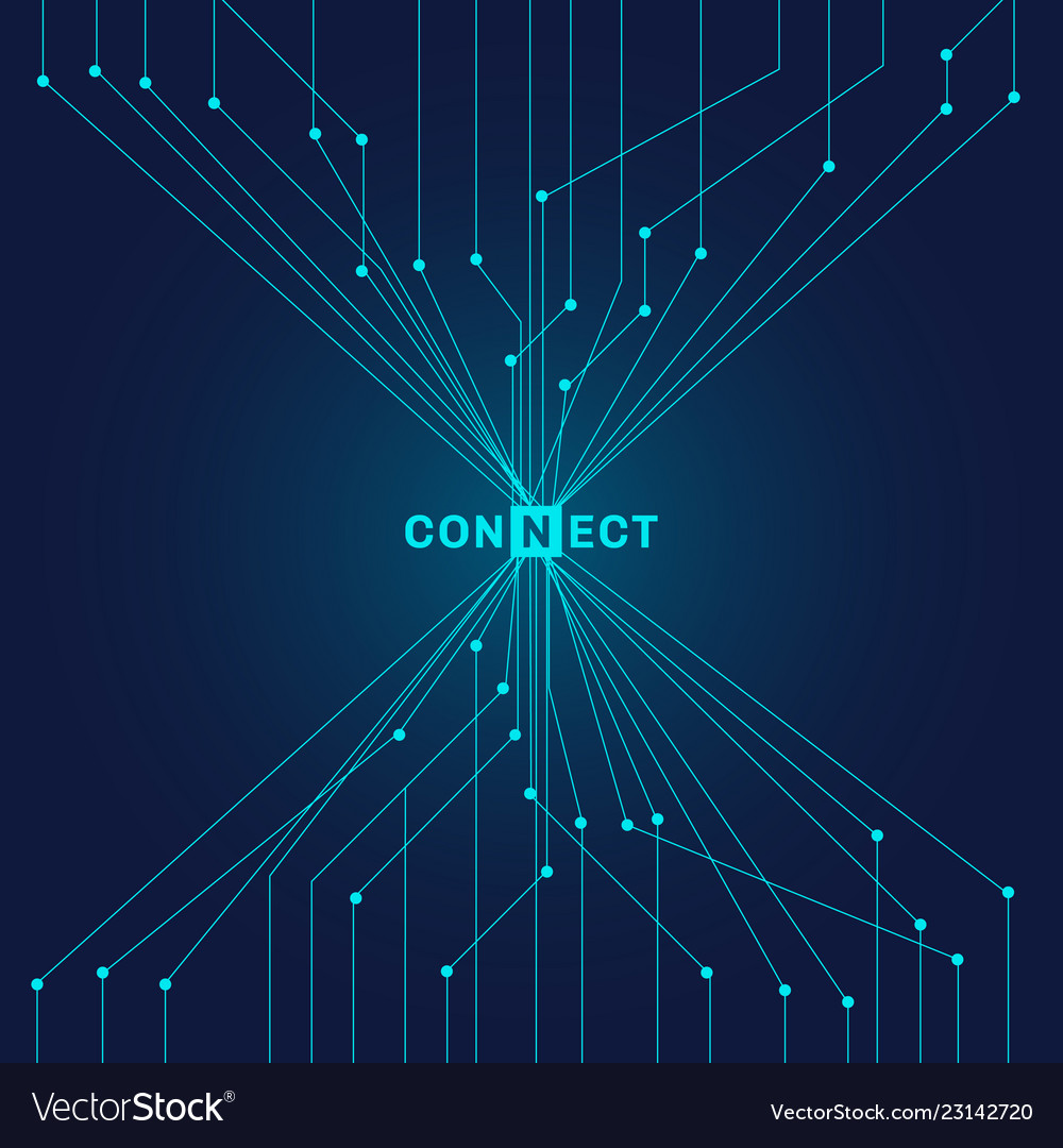 Abstract futuristic blue circuit board on dark Vector Image Abstract futuristic blue circuit board on dark Vector Image