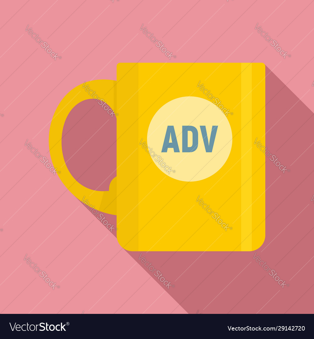 Advertising mug icon flat style Royalty Free Vector Image