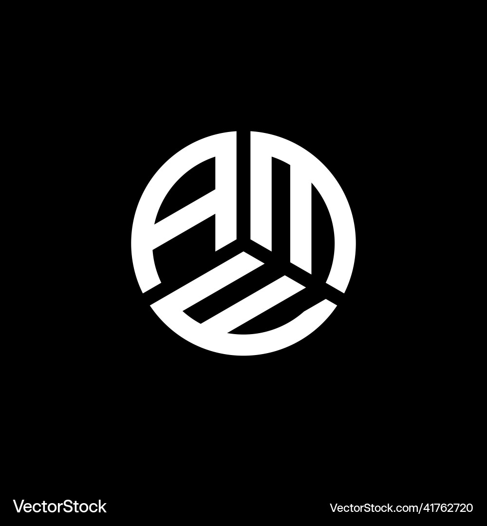 Ame letter logo design on white background Vector Image