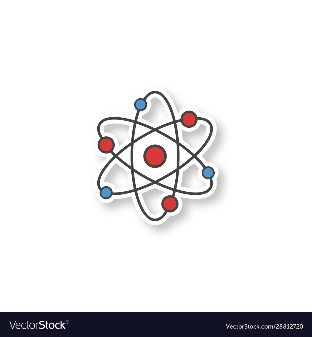 Atom structure patch Royalty Free Vector Image