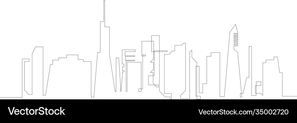 City landscapes line Royalty Free Vector Image