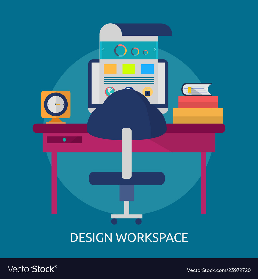 Design workspace conceptual Royalty Free Vector Image