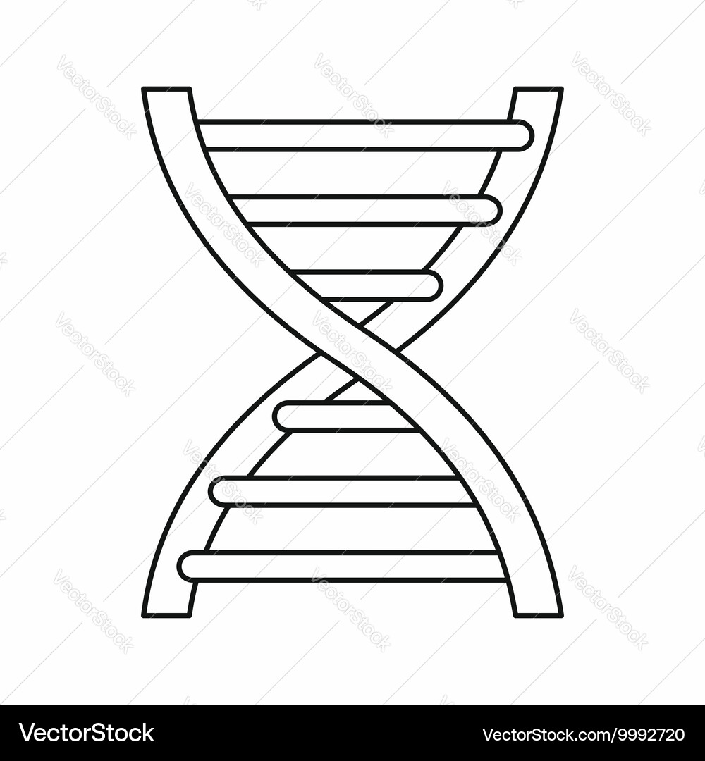 Dna icon in outline style Royalty Free Vector Image