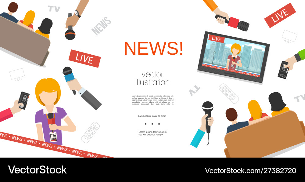 Flat news colorful template Royalty Free Vector Image