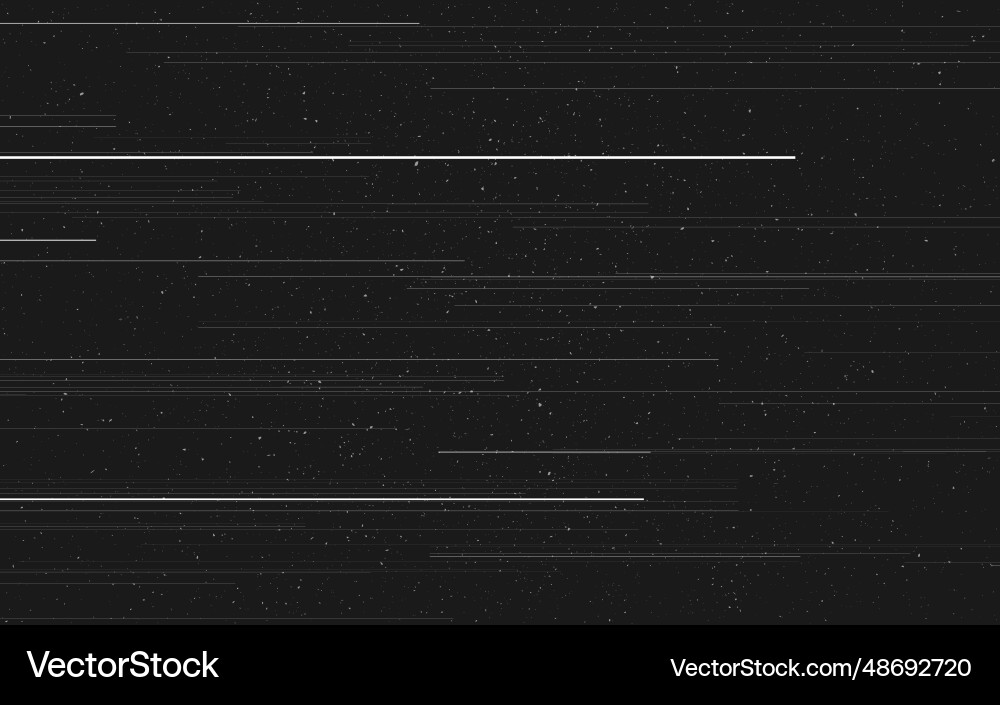 Glitch retro horizontal white lines grain effect Vector Image