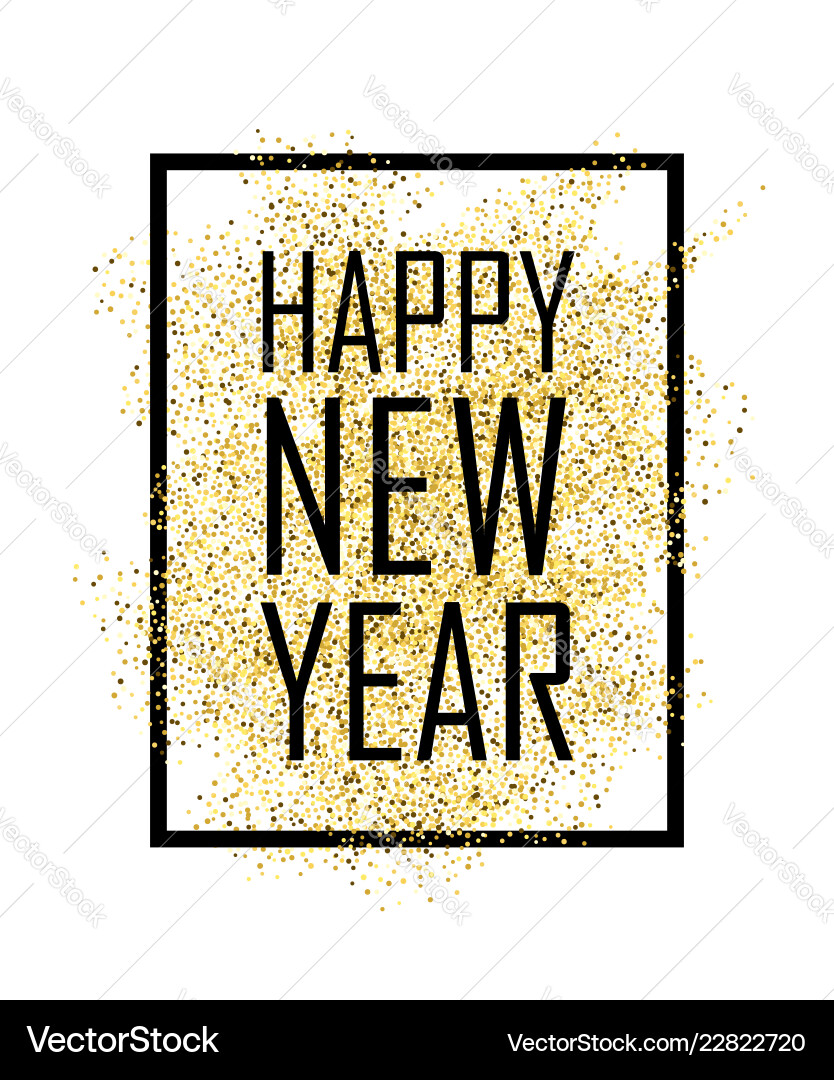 Happy new year gold background Royalty Free Vector Image