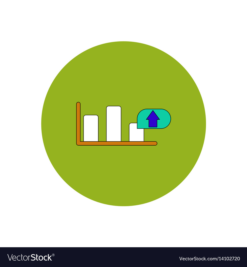 In flat design of column chart Royalty Free Vector Image