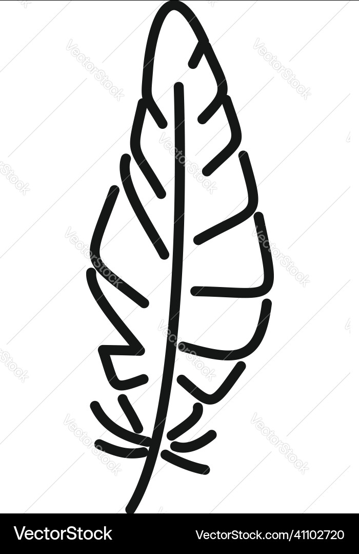 Ink feather icon outline bird pen Royalty Free Vector Image