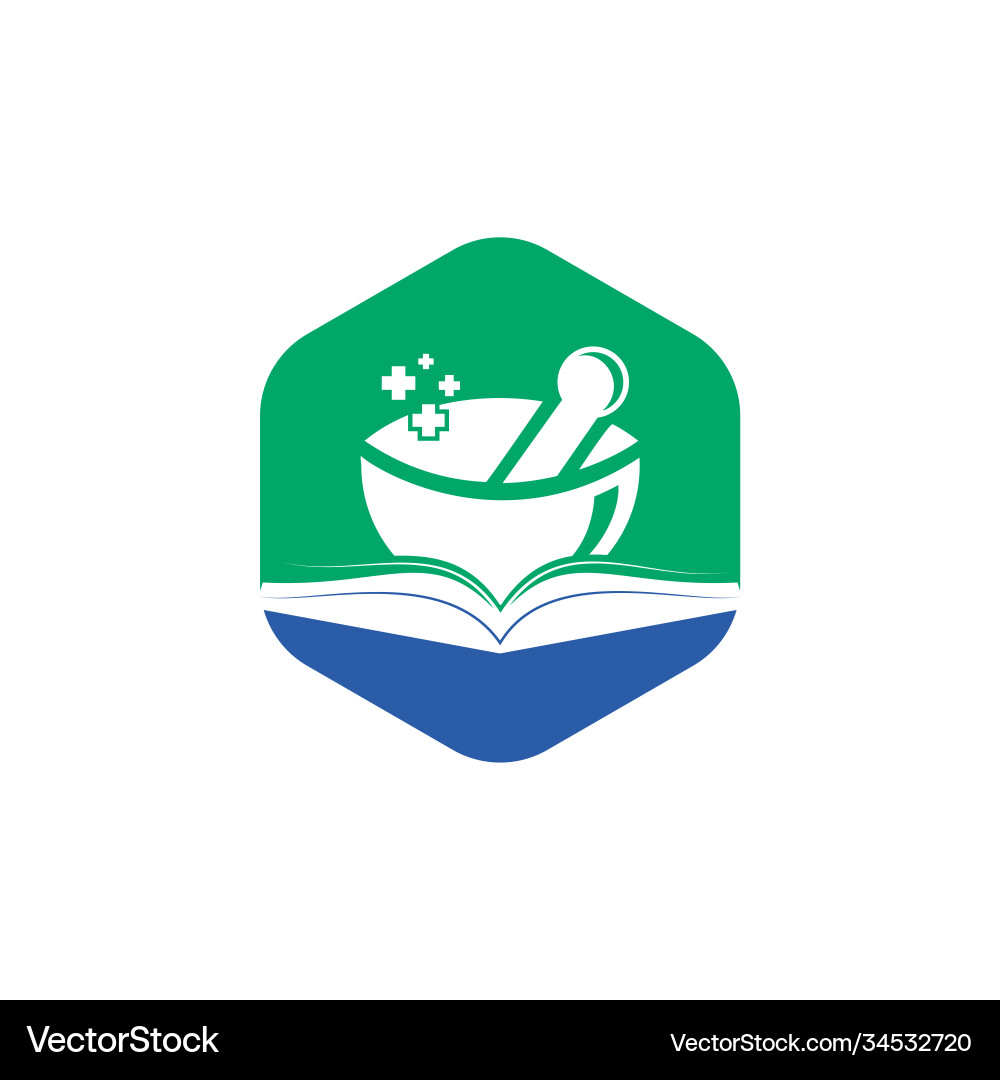 Pharmacy book logo design Royalty Free Vector Image