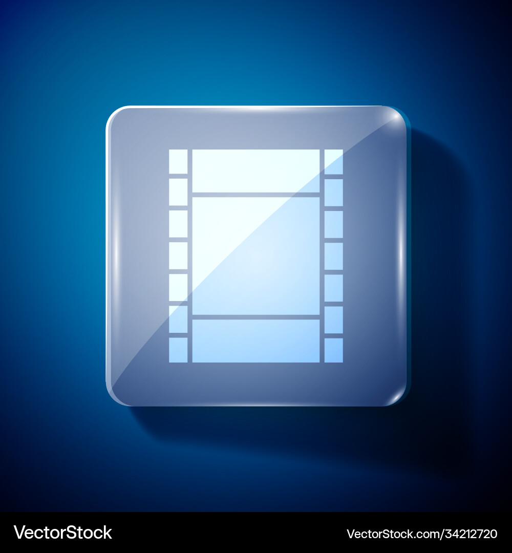 White play video icon isolated on blue background Vector Image
