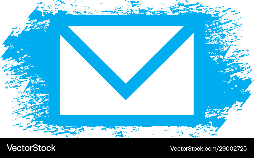Blue mail envelope in grunge style isolated Vector Image