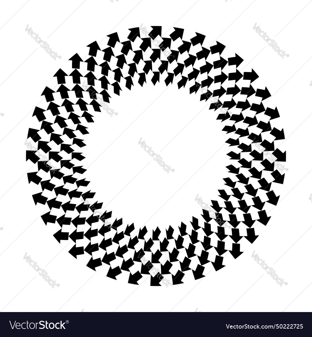 Circle rotating arrows pattern Royalty Free Vector Image