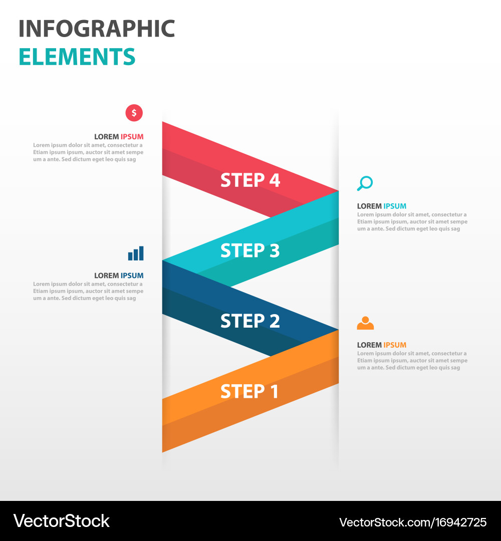 Colorful label business infographics elements Vector Image