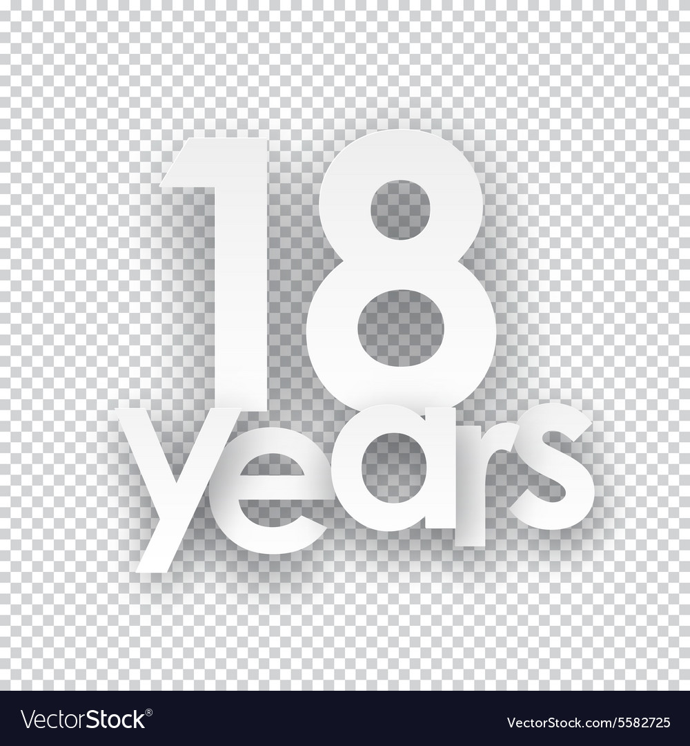 Eighteen years paper sign Royalty Free Vector Image