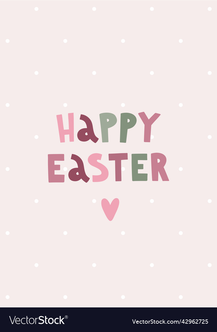 Happy Easter Lettering Poster Royalty Free Vector Image