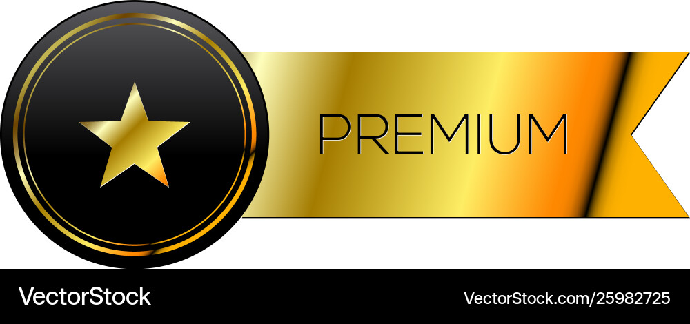 Isolated golden premium label Royalty Free Vector Image