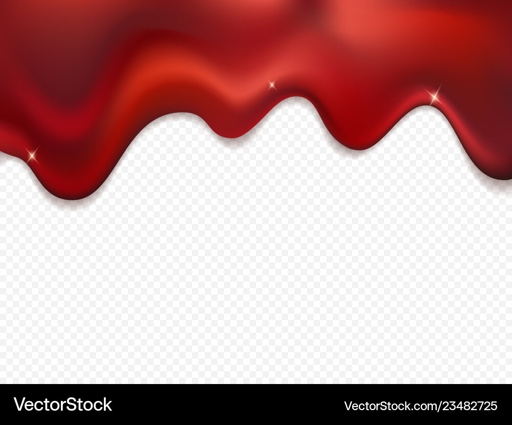 Red foil drip isolated on transparent background Vector Image
