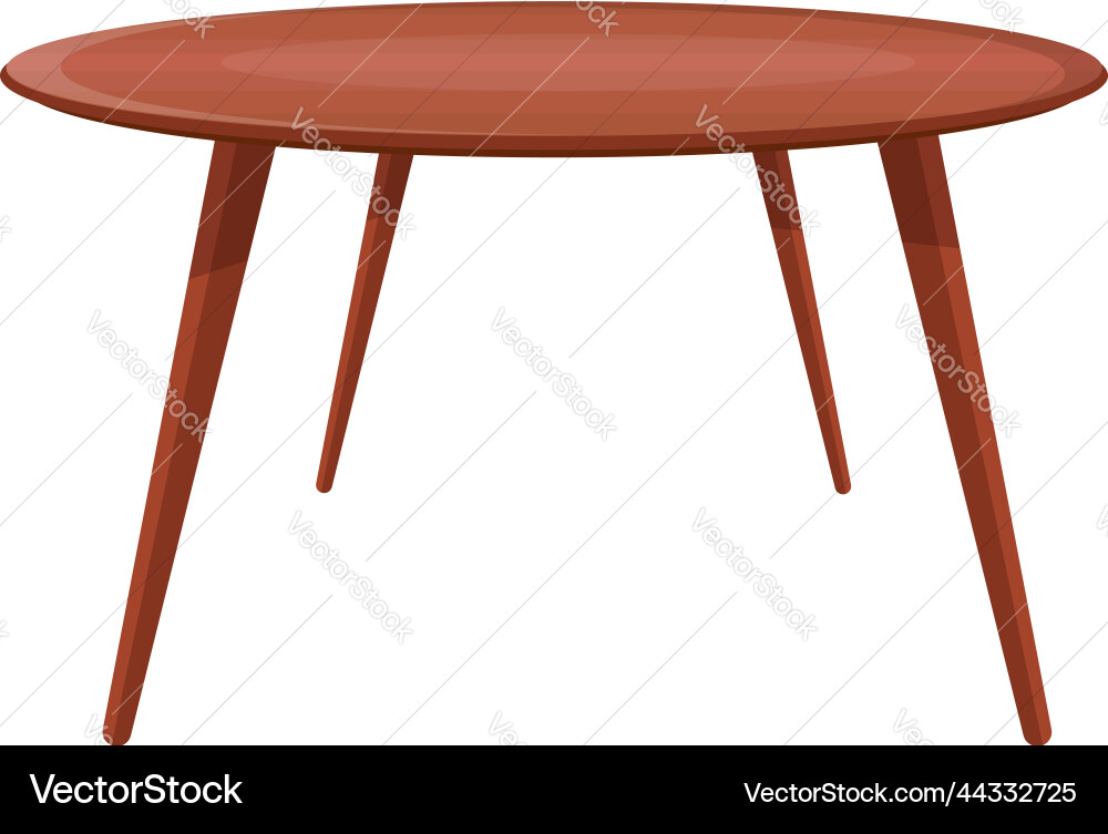 Round wooden table on a white background Vector Image