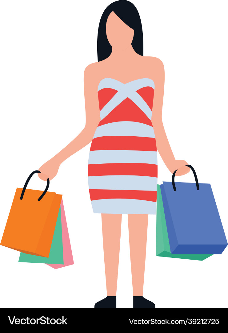 Shopping girl Royalty Free Vector Image - VectorStock
