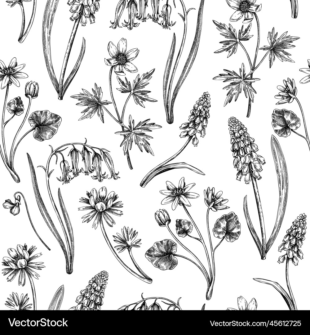Spring flower background in vintage style Vector Image