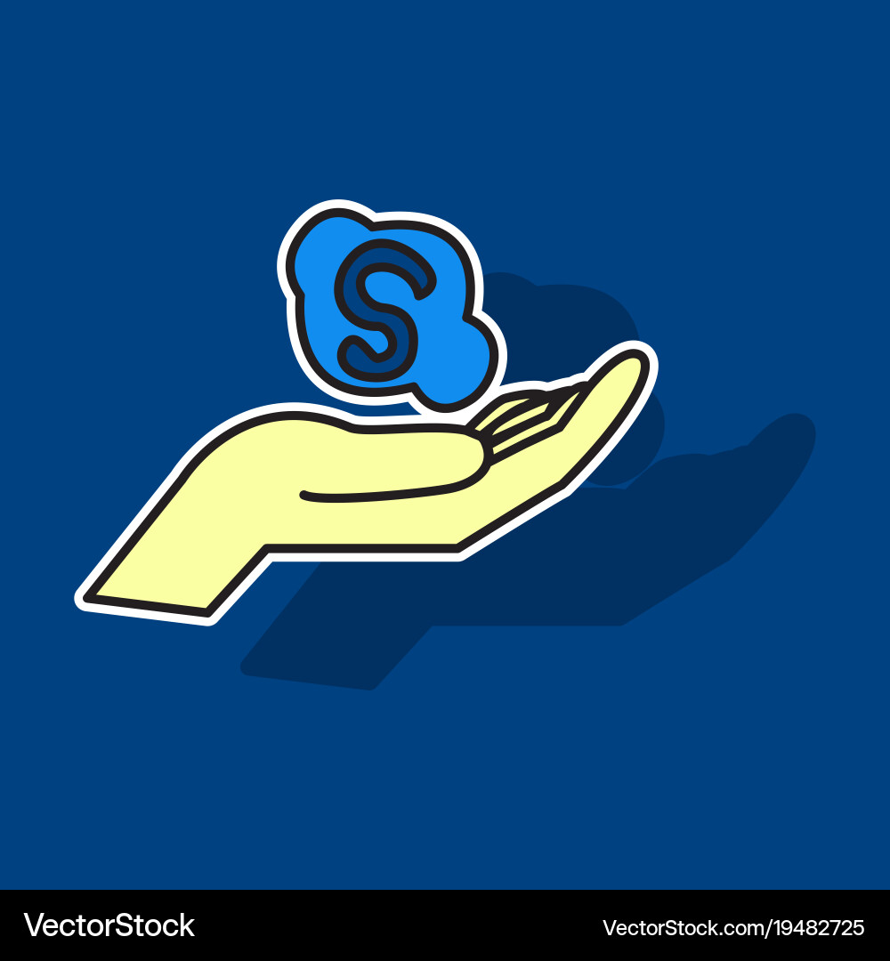 Sticker unusual look skype logo Royalty Free Vector Image