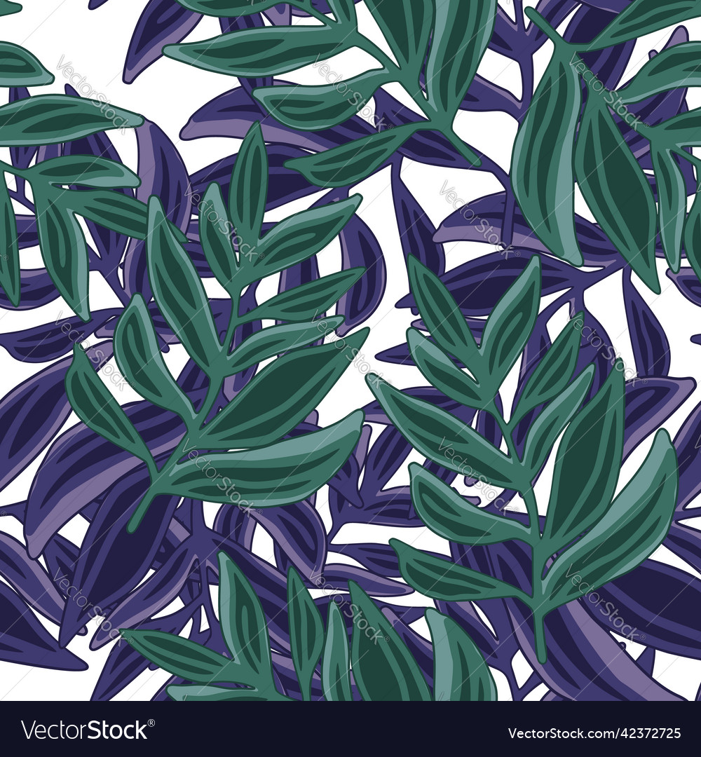 Tropical Pattern Palm Leaves Seamless Modern Vector Image