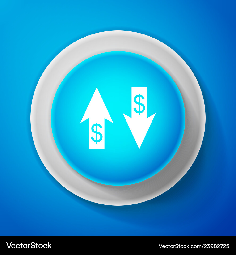 Up and down arrows with dollar symbol icon Vector Image