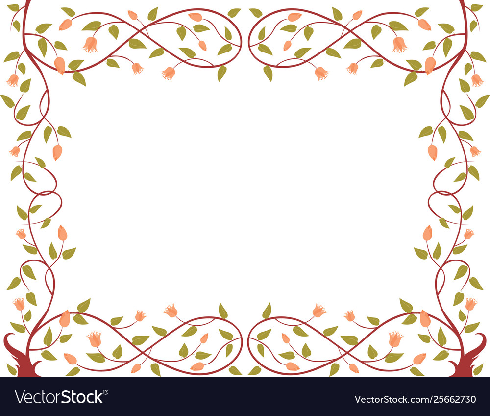 A decorative framework from flowewring tree Vector Image
