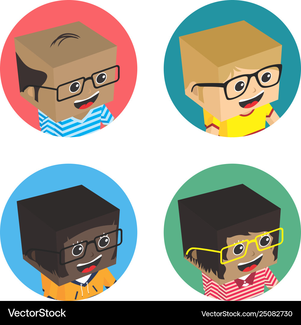 Block isometric profile picture avatar Royalty Free Vector