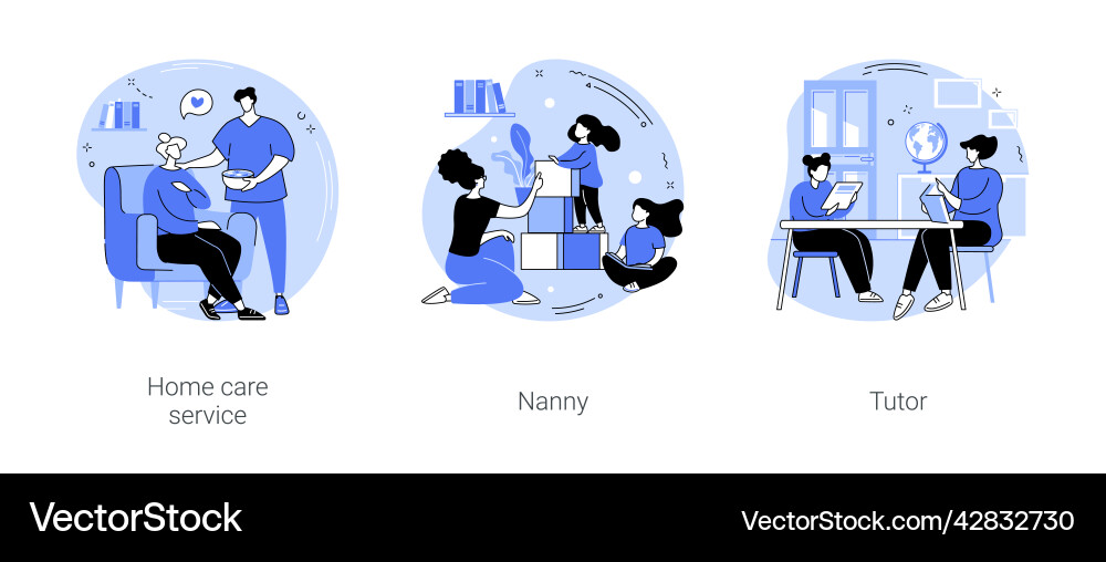 Caregiver services isolated cartoon Royalty Free Vector