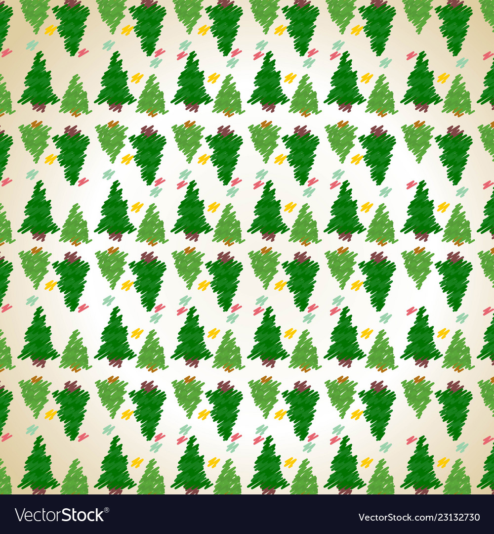Christmas tree pattern background Royalty Free Vector Image