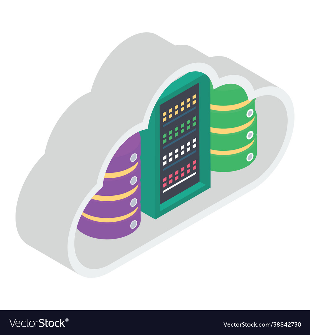 Cloud data server Royalty Free Vector Image - VectorStock