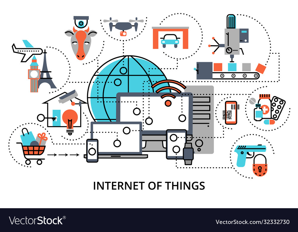Concept internet things Royalty Free Vector Image