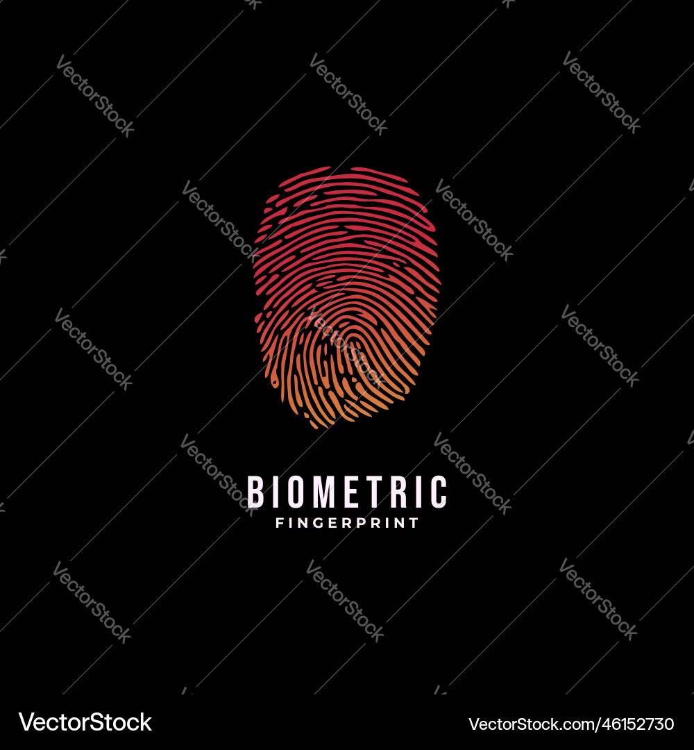 Fingerprint biometric finger stamp logo template Vector Image