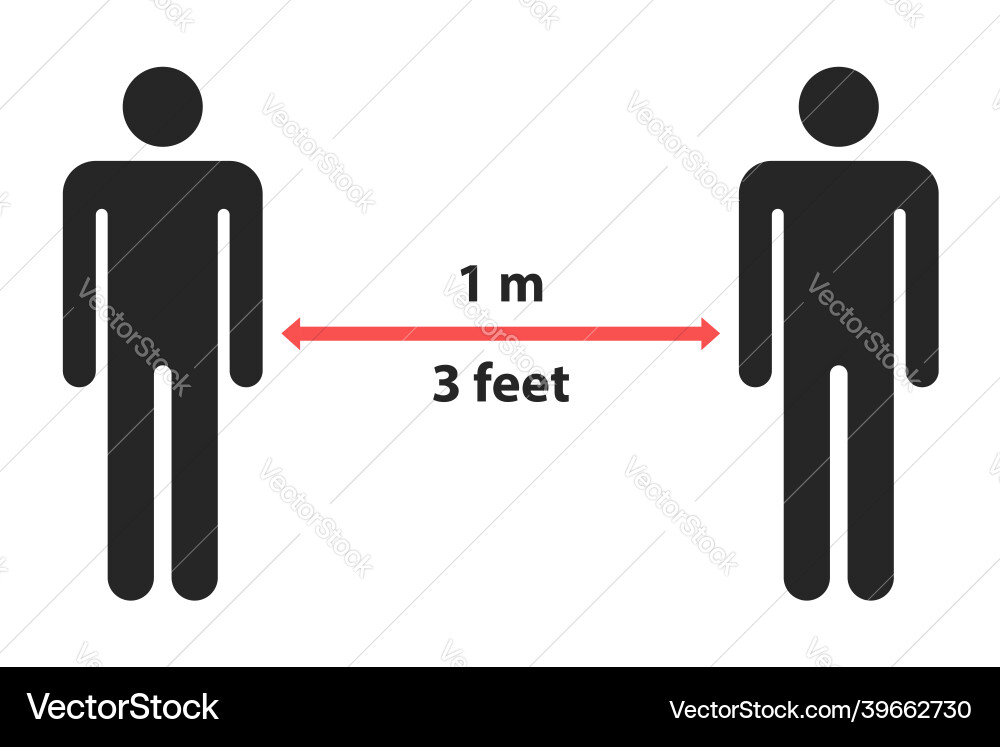 Keep distance sign coronavirus epidemic Royalty Free Vector
