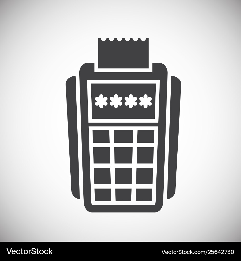 Pos terminal icon on background for graphic Vector Image