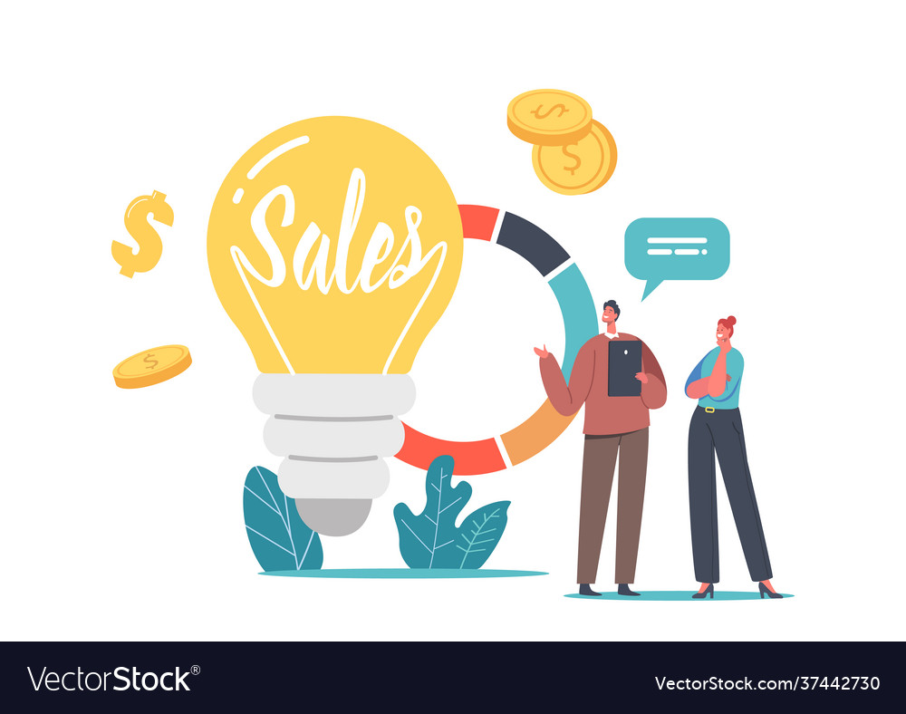 Sales strategies and business idea tiny Royalty Free Vector