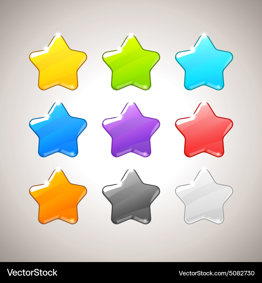 Set of colorful stars gui elements for mob Vector Image