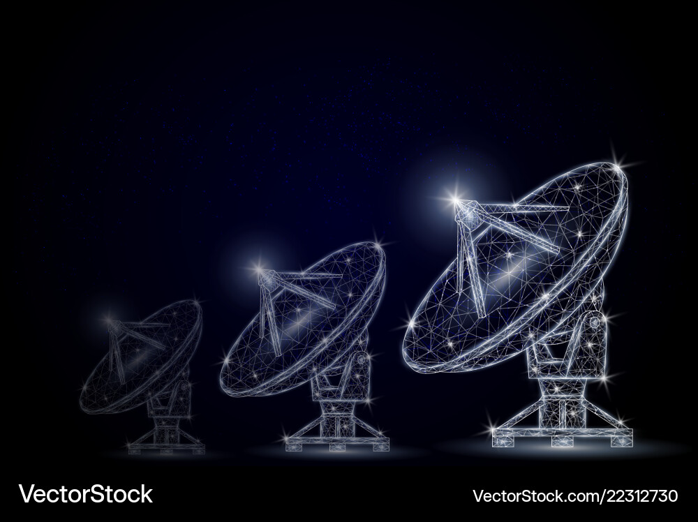Telecommunications equipment polygonal art Vector Image