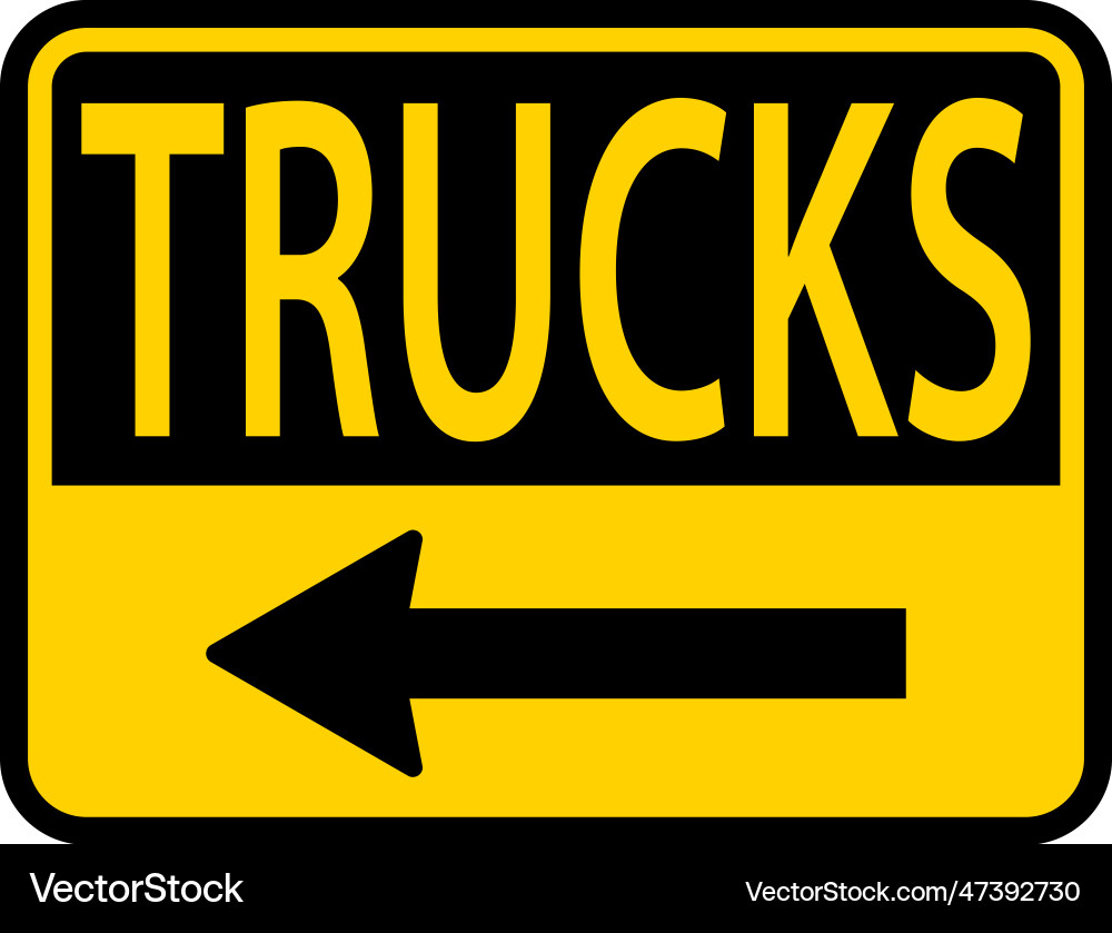 Trucks left arrow sign on white background Vector Image