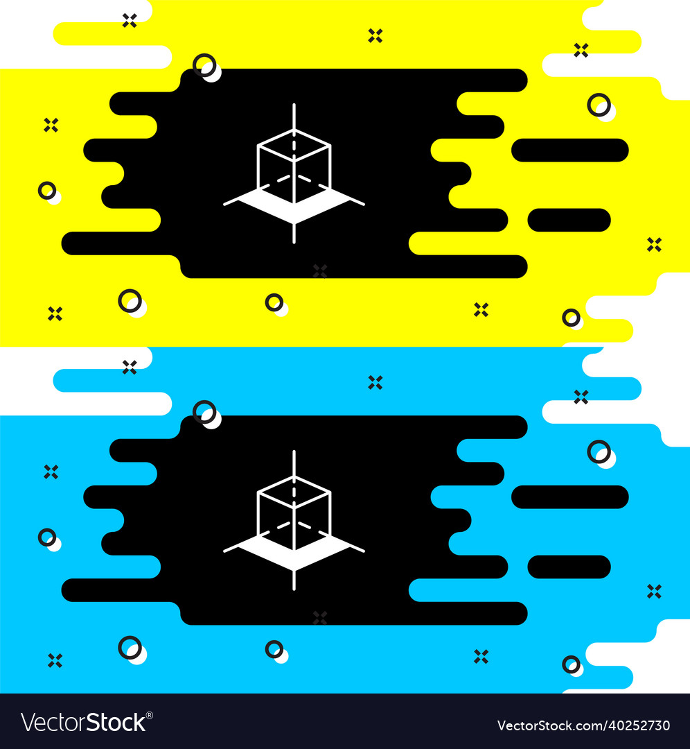 White 3d modeling icon isolated on black Vector Image