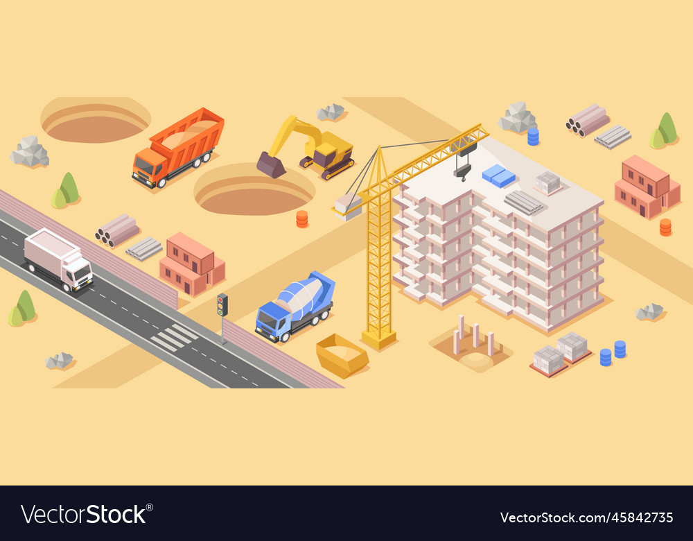 Building process concept Royalty Free Vector Image