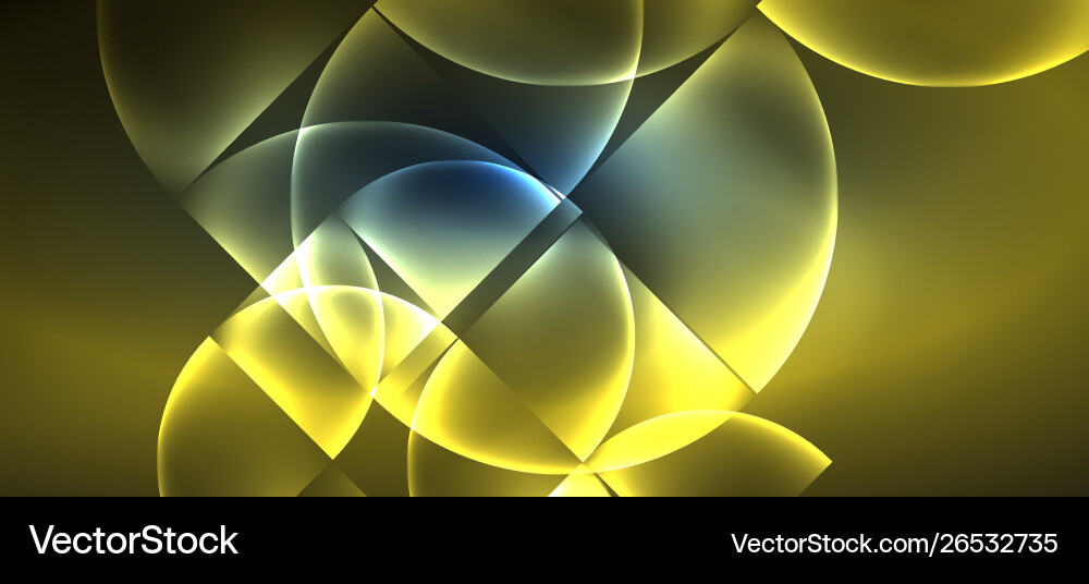 Colorful blue neon shape round triangle in modern Vector Image