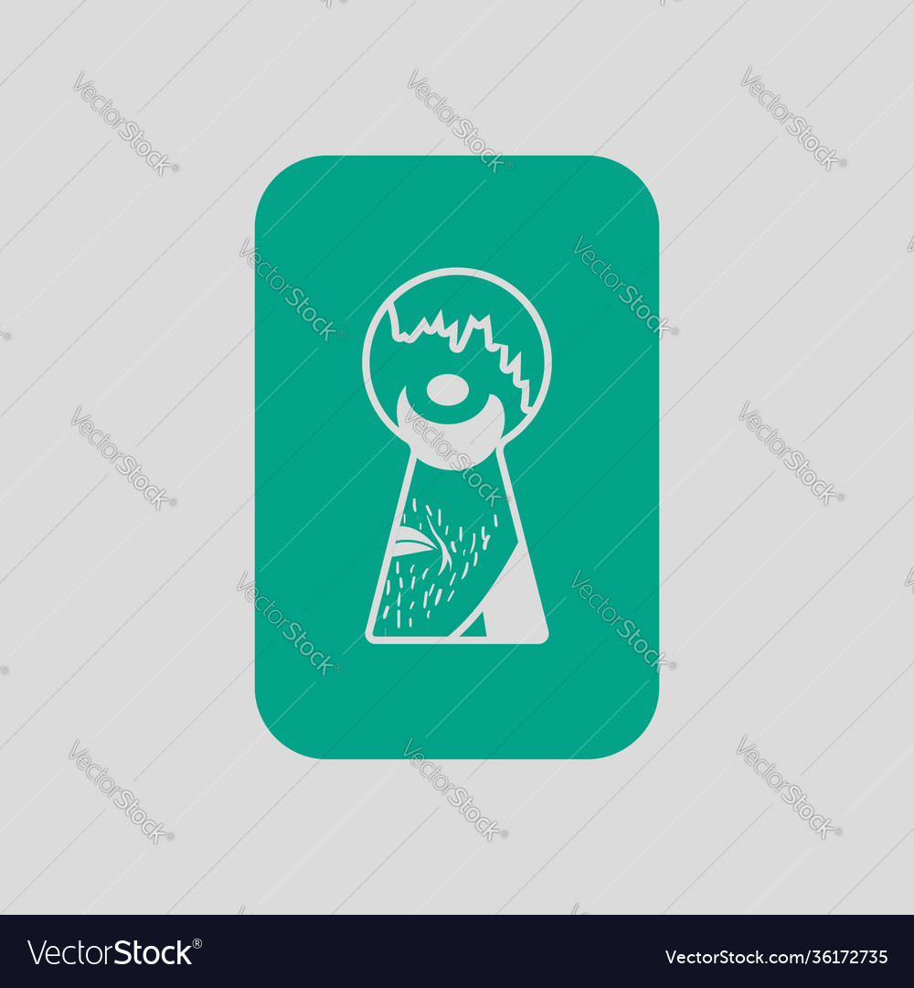 Criminal peeping through keyhole icon Royalty Free Vector