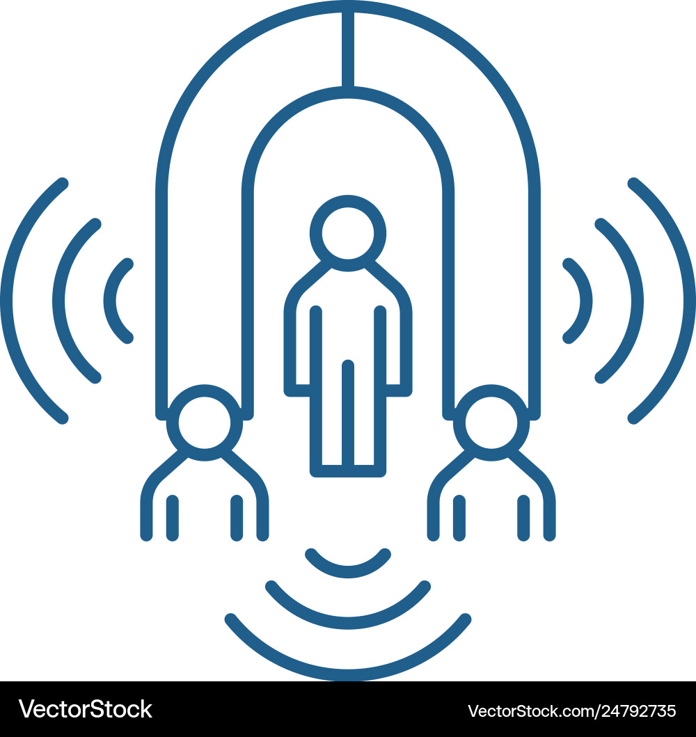 Customer marketing line icon concept Royalty Free Vector