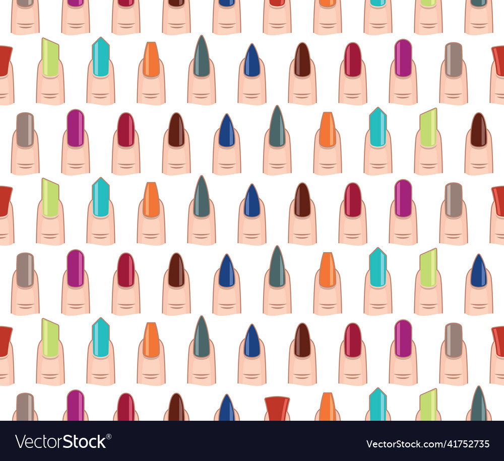 Different nails shape seamless pattern Royalty Free Vector